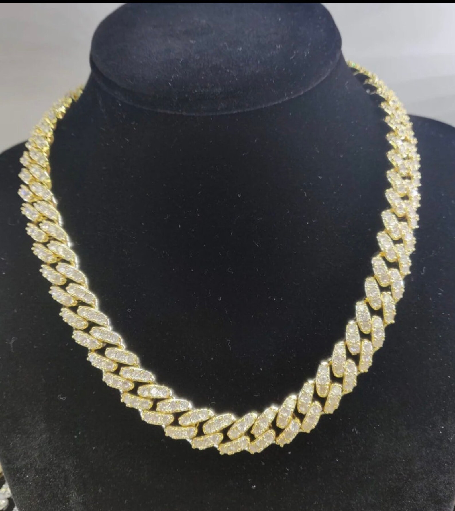 18" 14kt Gold Finished Cuban Chain - Etsy