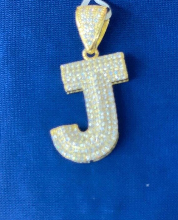 ICY 14K Gold Over 925 Sterling Silver Initial J Charm - Etsy