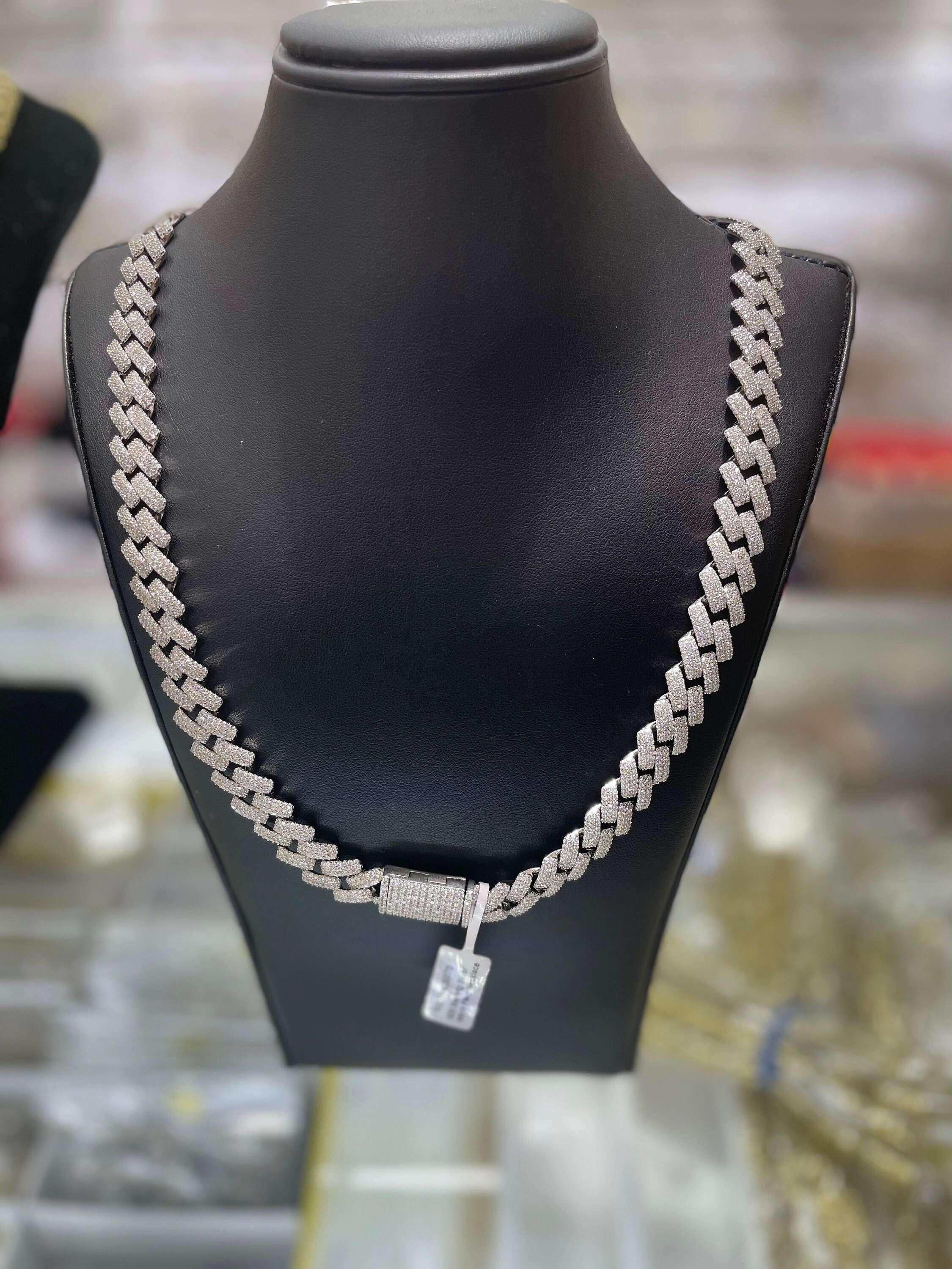925 Silver Monaco Cuban Chain - Etsy