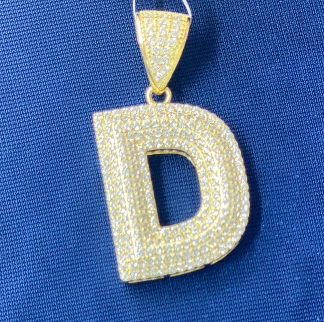 Icy 14k Gold Over 925 Silver Initial D Pendent - Etsy