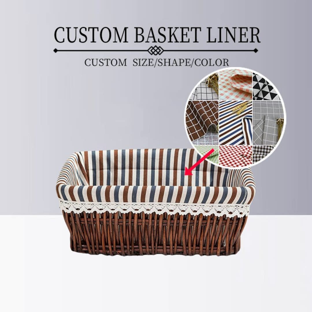Custom Size Stripe Liners for Any Basket, High Quality Cotton Fabric ...