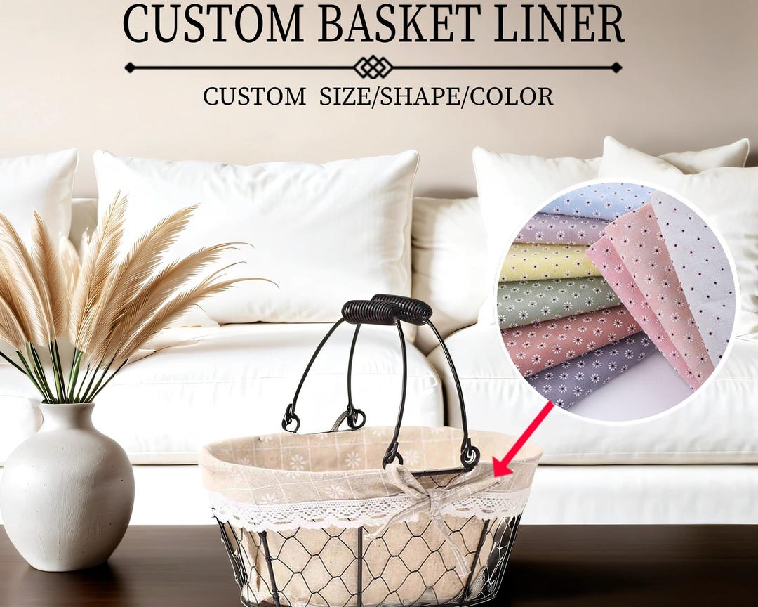 Custom Size Picnic Basket Daisy Fabric Liners for Any Basket,high ...