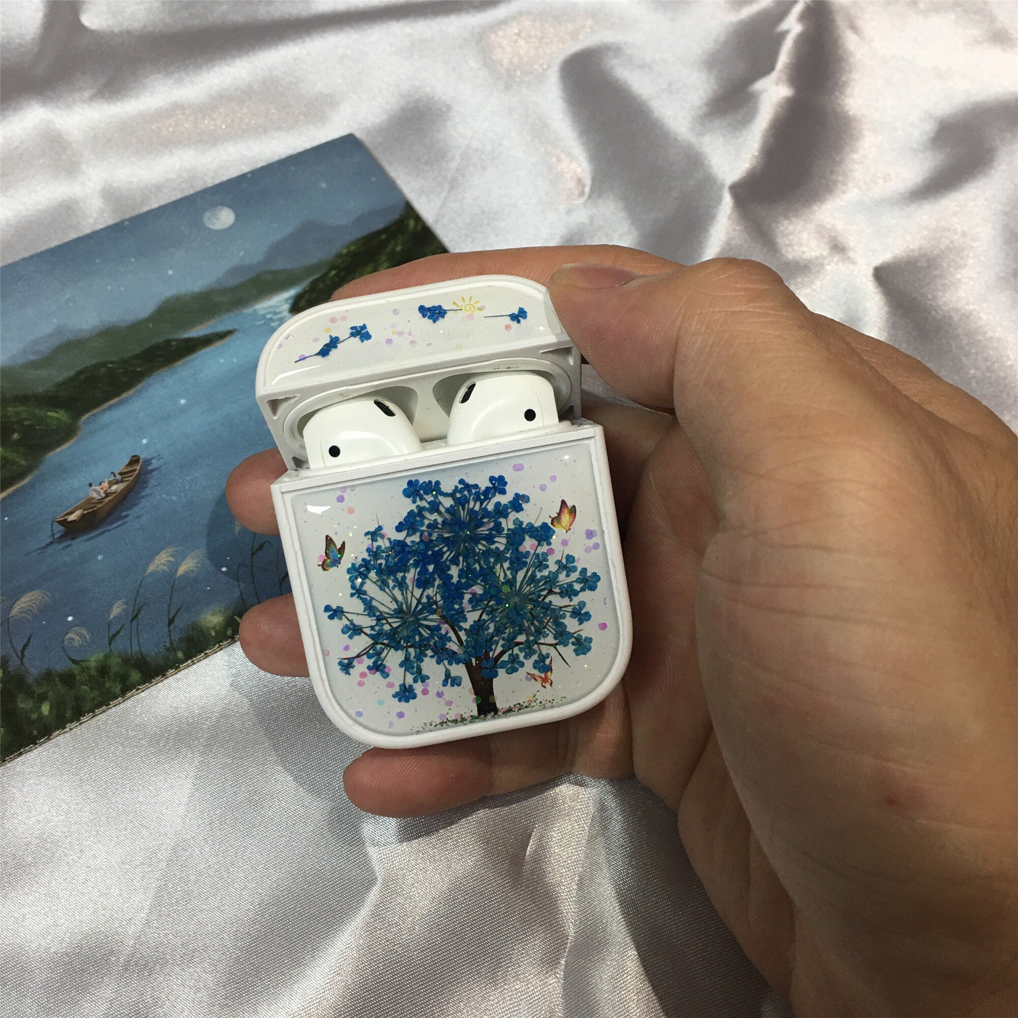 AirPods 2 Pressed Real Flower Tree AirPods Case Personalized | Etsy