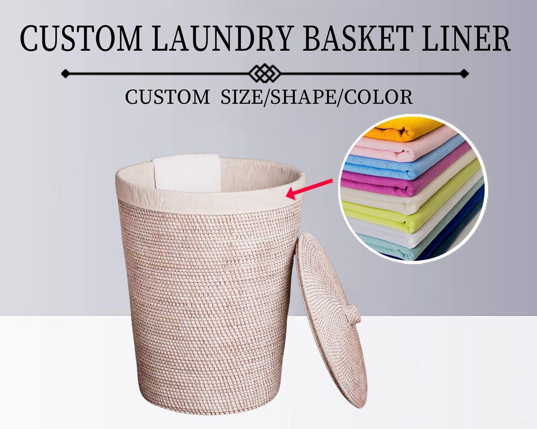 Custom Size Laundry Basket Solid Color Fabric Liners for Any Basket ...
