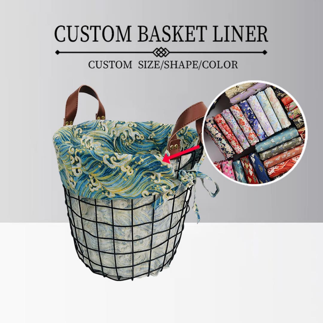 Retro Wave Pattern Fabric Liner for Any Basket of Shape and Material ...