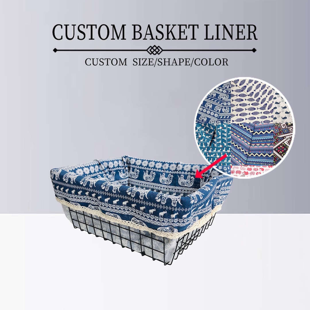 Retro Ethnic Style Custom Size Fabric Basket Liner,storage Basket Liner ...