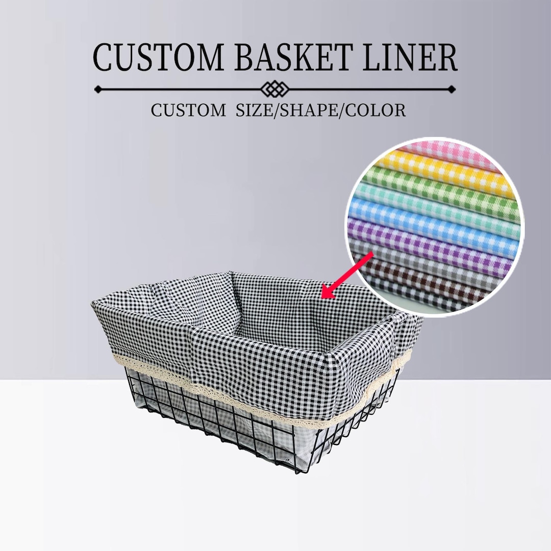 Custom Size Fashion Plaid Pattern Fabric Liner,storage Basket Liner ...
