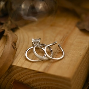 3.75ct Unique Radiant Diamond Wedding Ring Set, Engagement Ring, Bridal ...