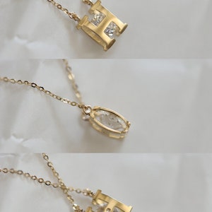 14k Gold H Letter Necklace, Gold Initial Pendant Necklace, Dainty Gold ...