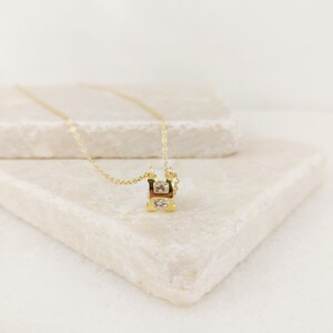 14k Gold H Letter Necklace, Gold Initial Pendant Necklace, Dainty Gold ...