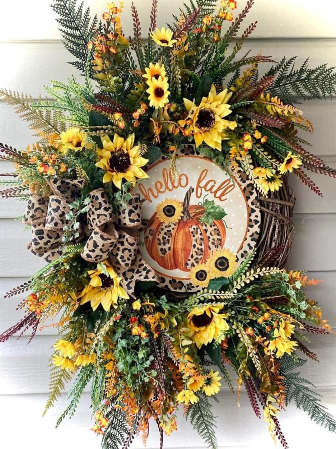 30”x24” Hello Fall Wreath, Fall Wreath, Autumn Wreath, Large Wreath ...