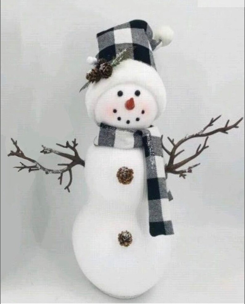 17" Buffalo Plaid Snowman ( 2 Colors/styles) - Etsy