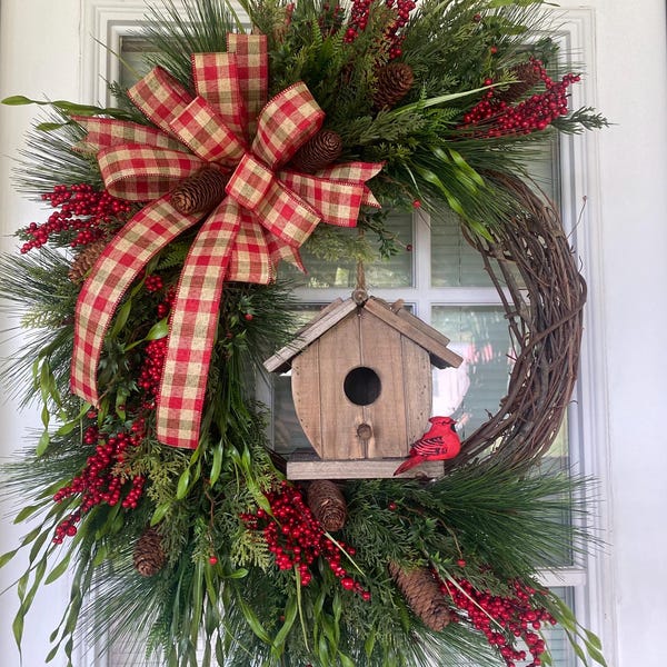 Birdhouse Wreath - Etsy