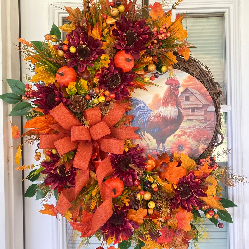 Rooster Wreath - Etsy