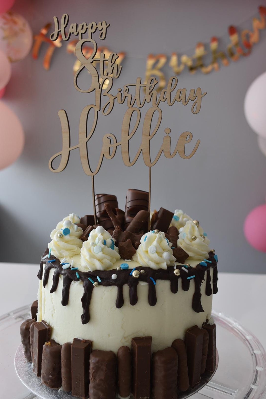 Happy Birthday Cake Topper, Cake Topper, Customised Cake Topper ...