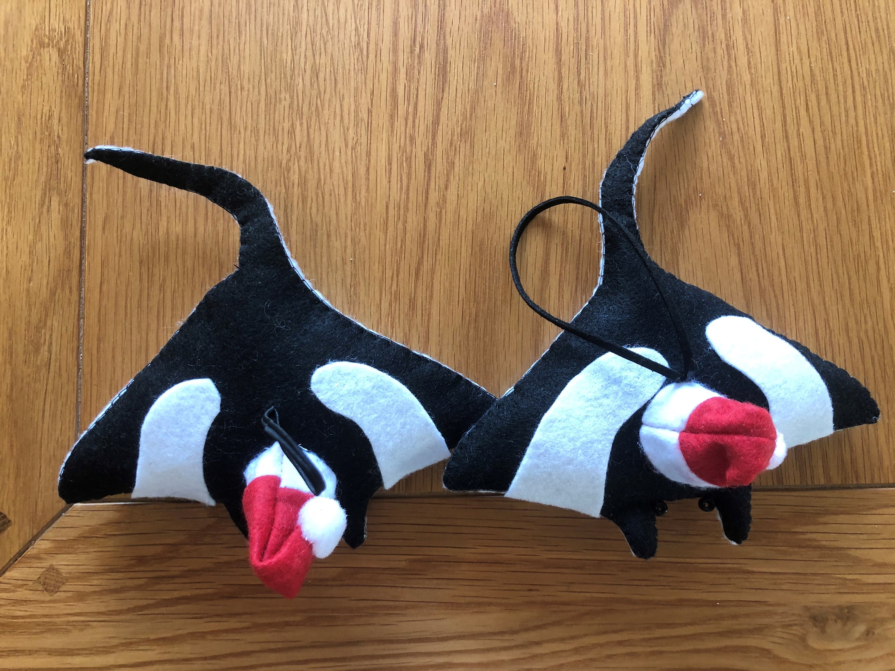SANTA MANTA Hand Sewn Felt Manta Ray 3D Christmas Decoration | Etsy UK