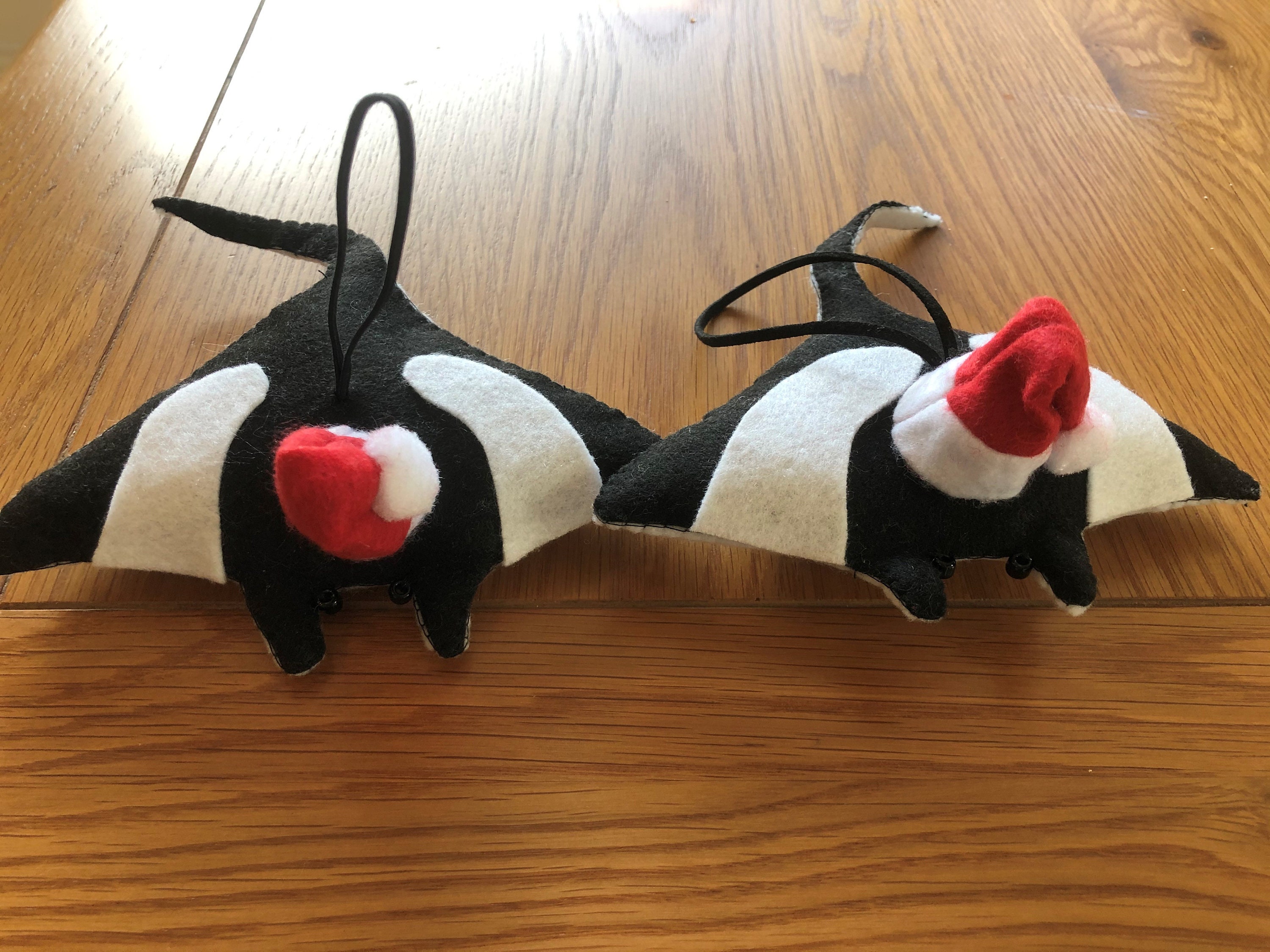 SANTA MANTA Hand Sewn Felt Manta Ray 3D Christmas Decoration | Etsy UK