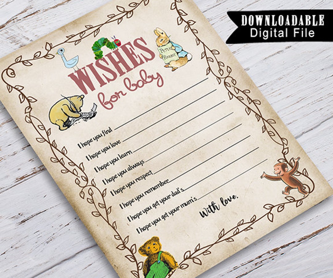 Storybook Themed Baby Shower Message for Baby / Dear Baby /library ...