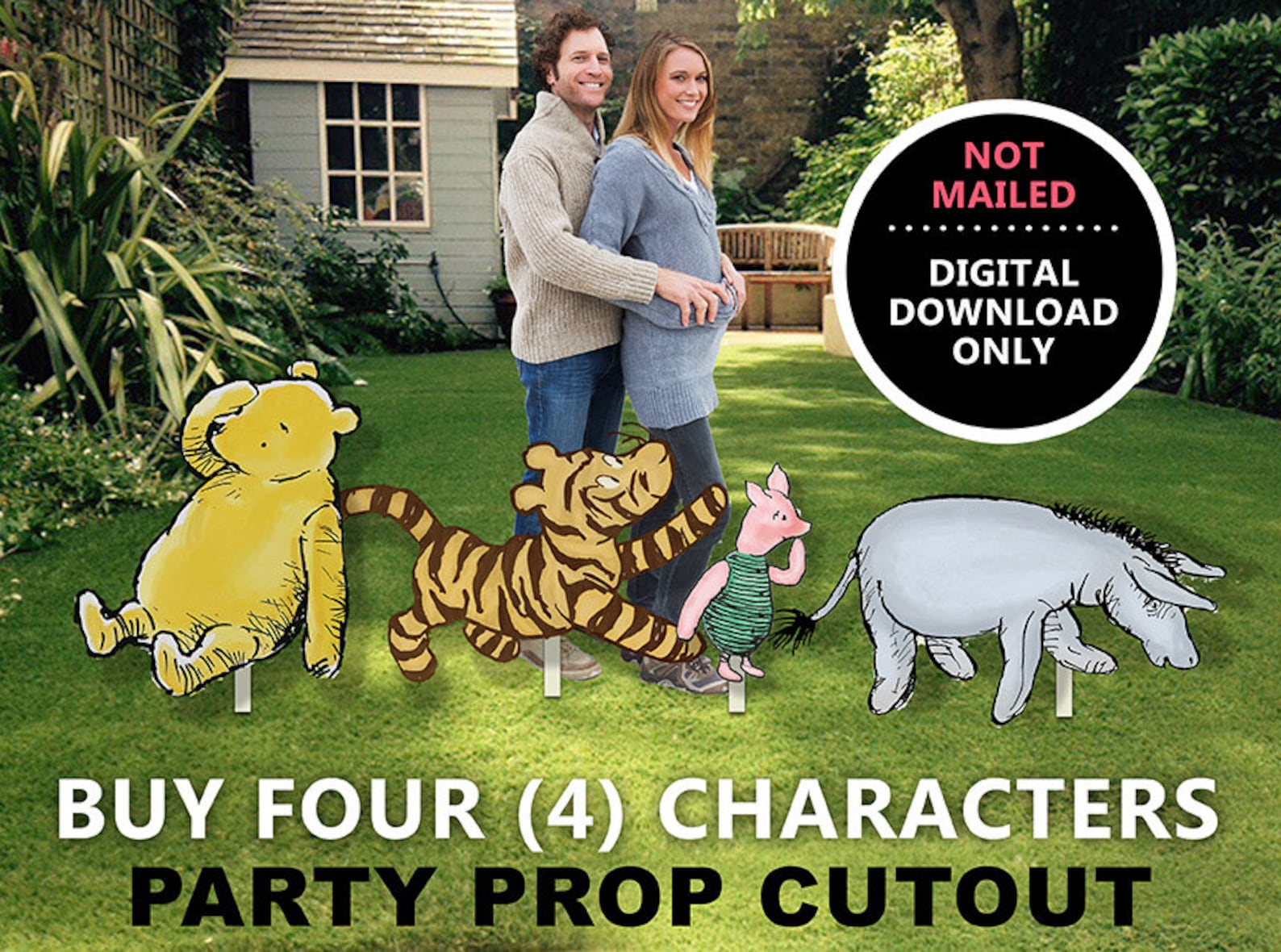 BUNDLE Classic Winnie the Pooh and Friends Cutout Prop / Stand | Etsy