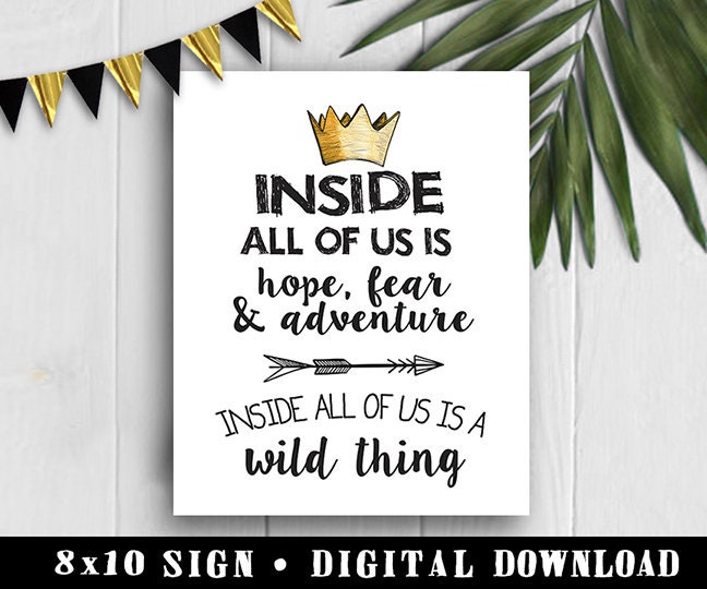 DIGITAL FILE / Where The Wild Things Are Quotes Poster Sign / | Etsy
