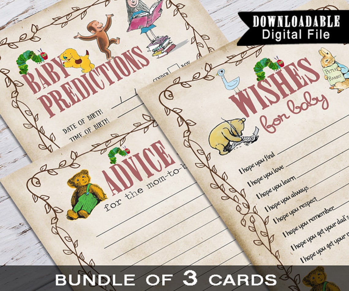 Storybook Baby Shower Game Pack Bundle / Advice to Mom to Be or Parents ...