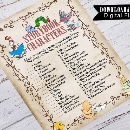 Storybook Baby Shower Children's Book Scramble Game - Etsy