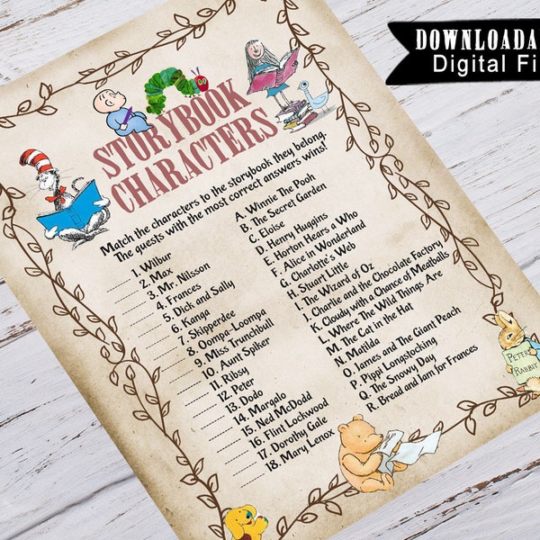 Storybook Characters - Etsy