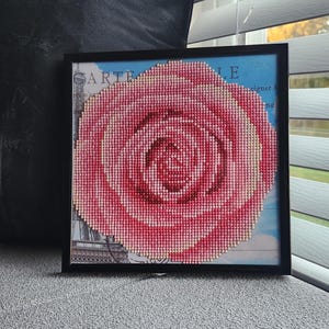 Pink Rose | Completed Diamond Painting | 8.75" X 8.75" - Etsy