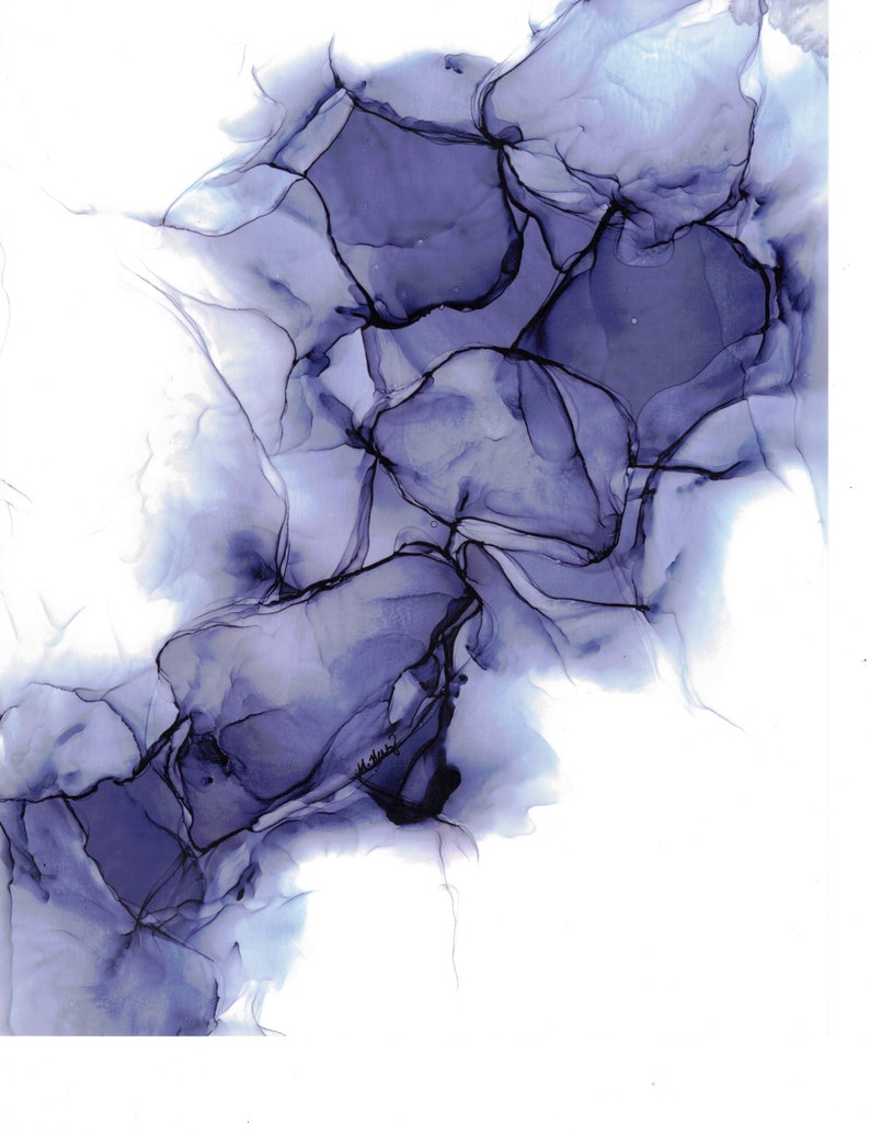 Wispy Purple Abstract Alcohol Ink Painting by Melissa Herz 8"x10" Print ...