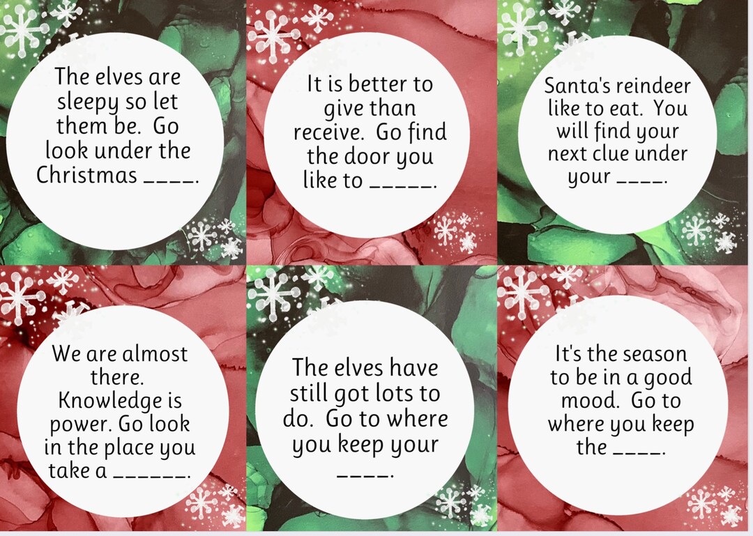 Christmas Scavenger Hunt Digital Download Editable Fun to Do With Kids ...