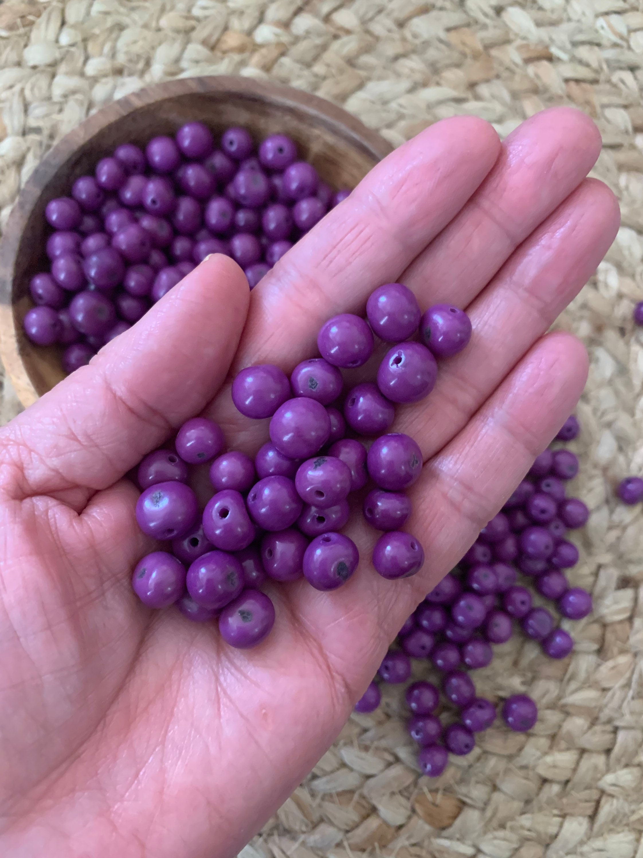 Purple Acai Seeds Natural Acai Seeds Seed Jewelry 8-10 Mm - Etsy