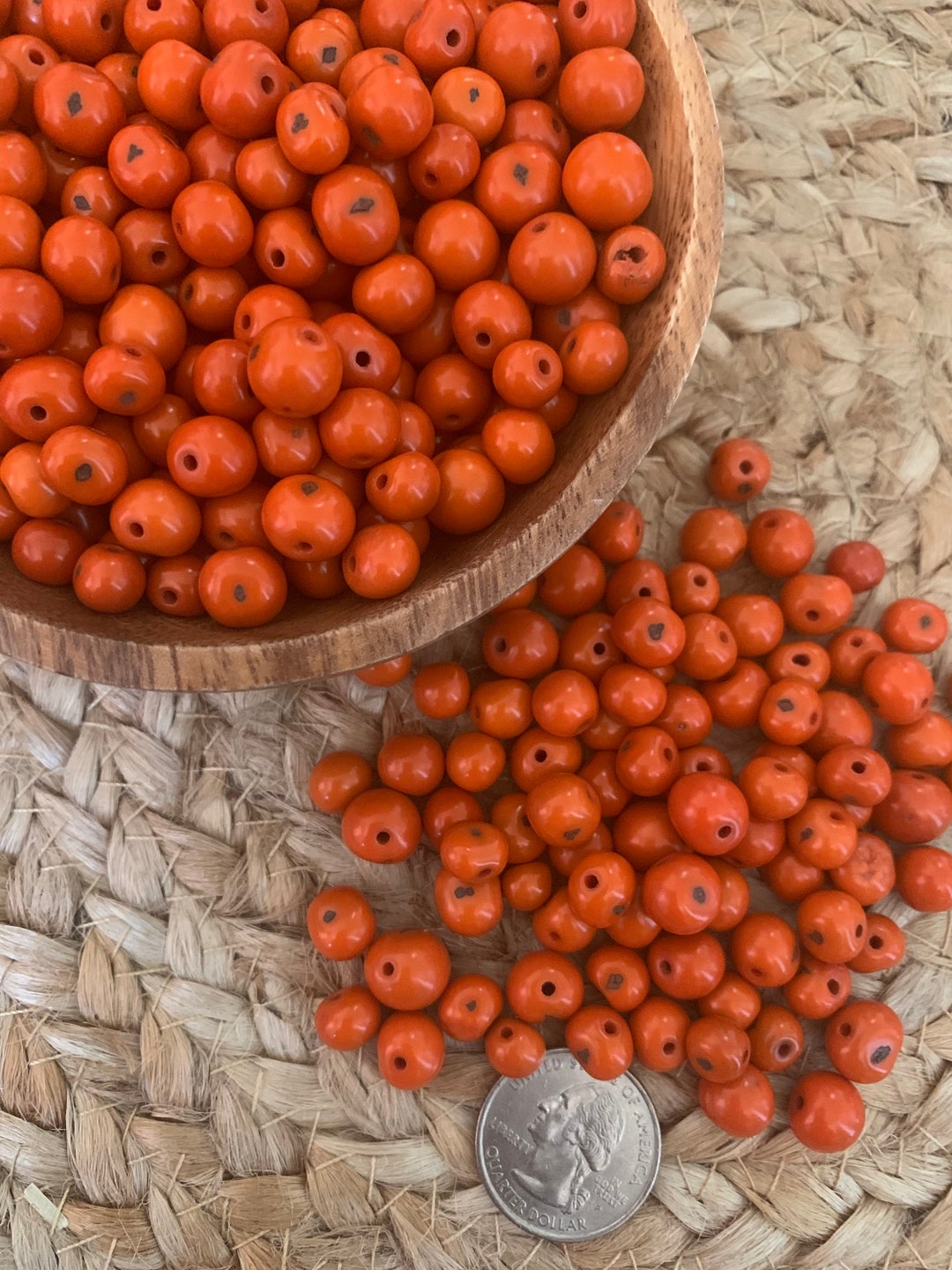 Orange Acai Seeds| Jewelry Making| Jewelry Supplies| Colombian Seeds ...