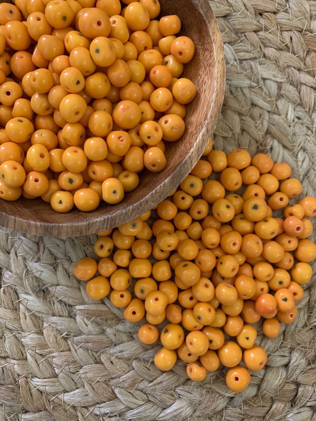 Saffron Yellow Acai Seeds, Acai Seeds, Colombian Seeds, Jewelry Making ...