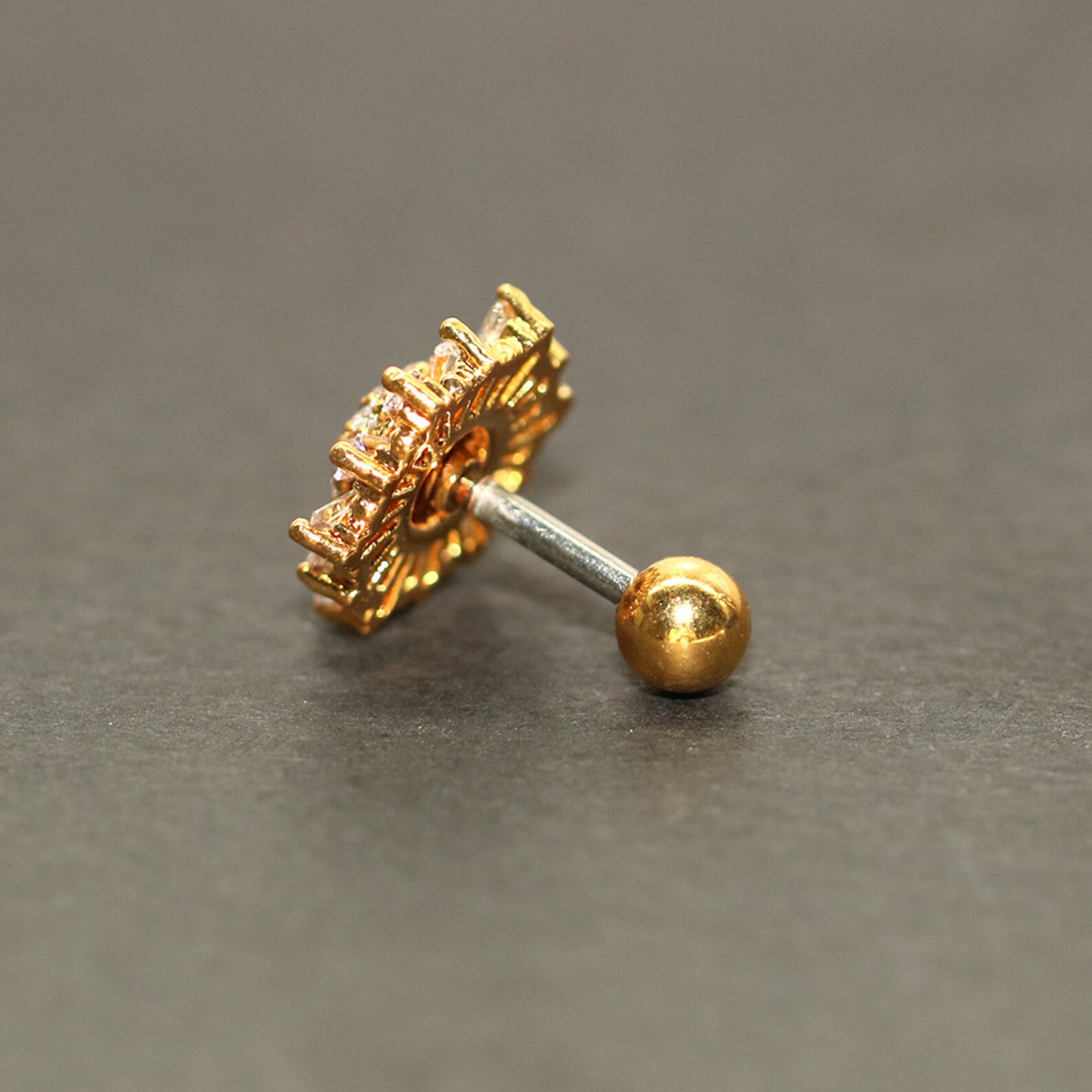 Solar Cubic Brass Stainless Steel Labret Barbell Cartilage Inner Conch ...