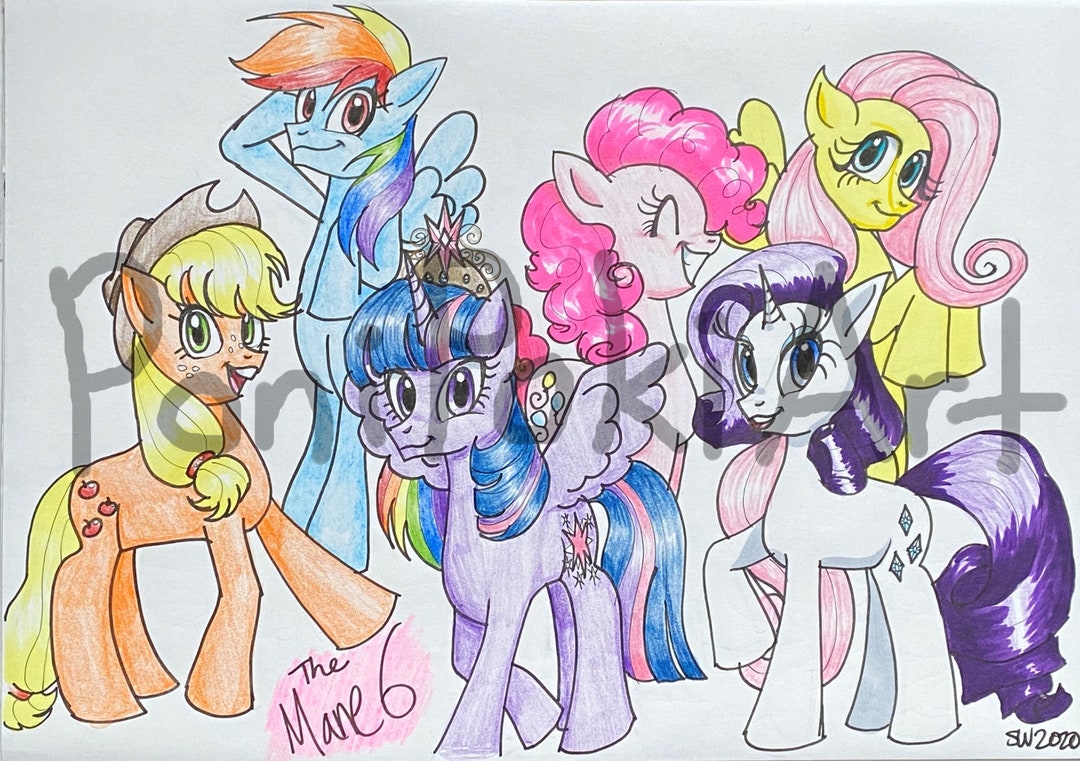 My Little Pony Mane 6 Fanart Print - Etsy