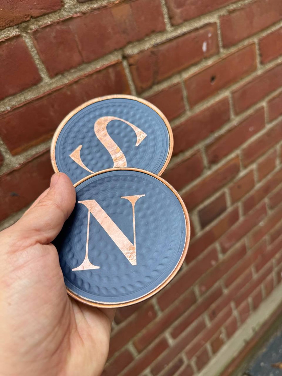 Hammered Copper Coasters 100% Pure Kitchen Coaster Dining Table Coaster ...