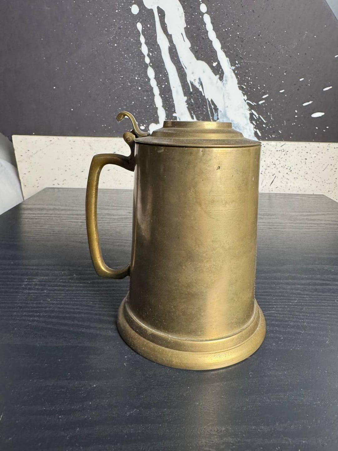Antique Brass Tankard With Hinged Lid - Etsy