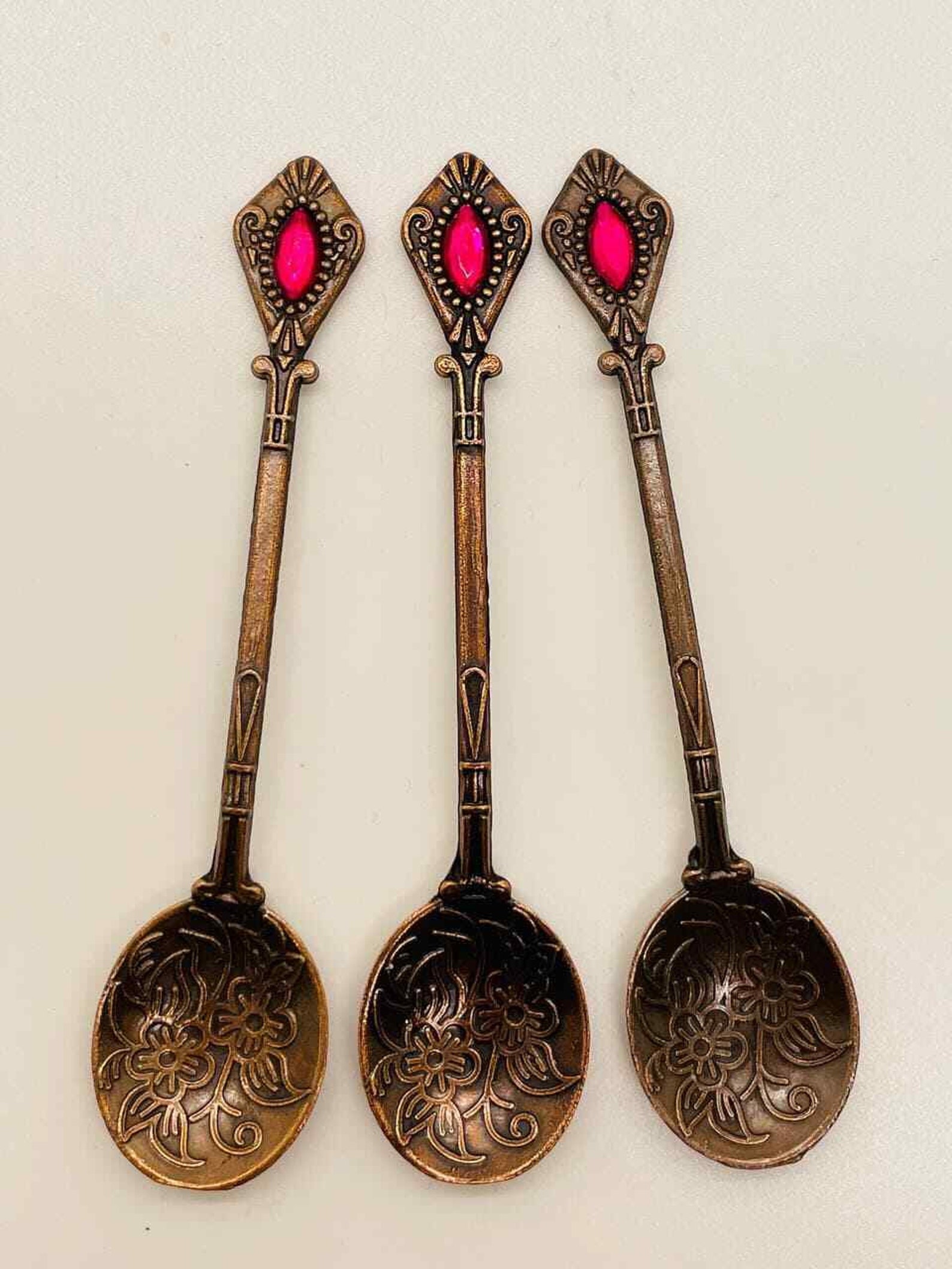 Turkish Tea Spoon Copper 3 Piece Plating Spoons Brand New | Etsy