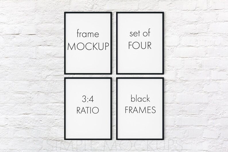 Four Frame Mockup 4 Frames Mock Up Simple Frame Mockup | Etsy