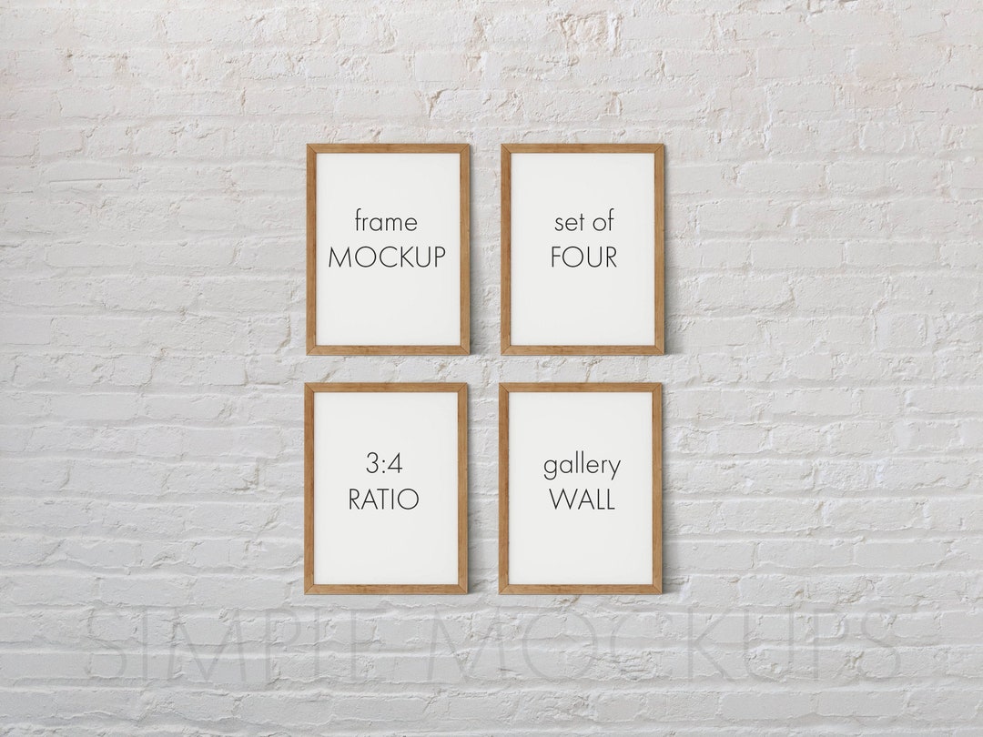 Four Frame Mockup Wood 4 Frames Mockup Set Minimal Frame - Etsy