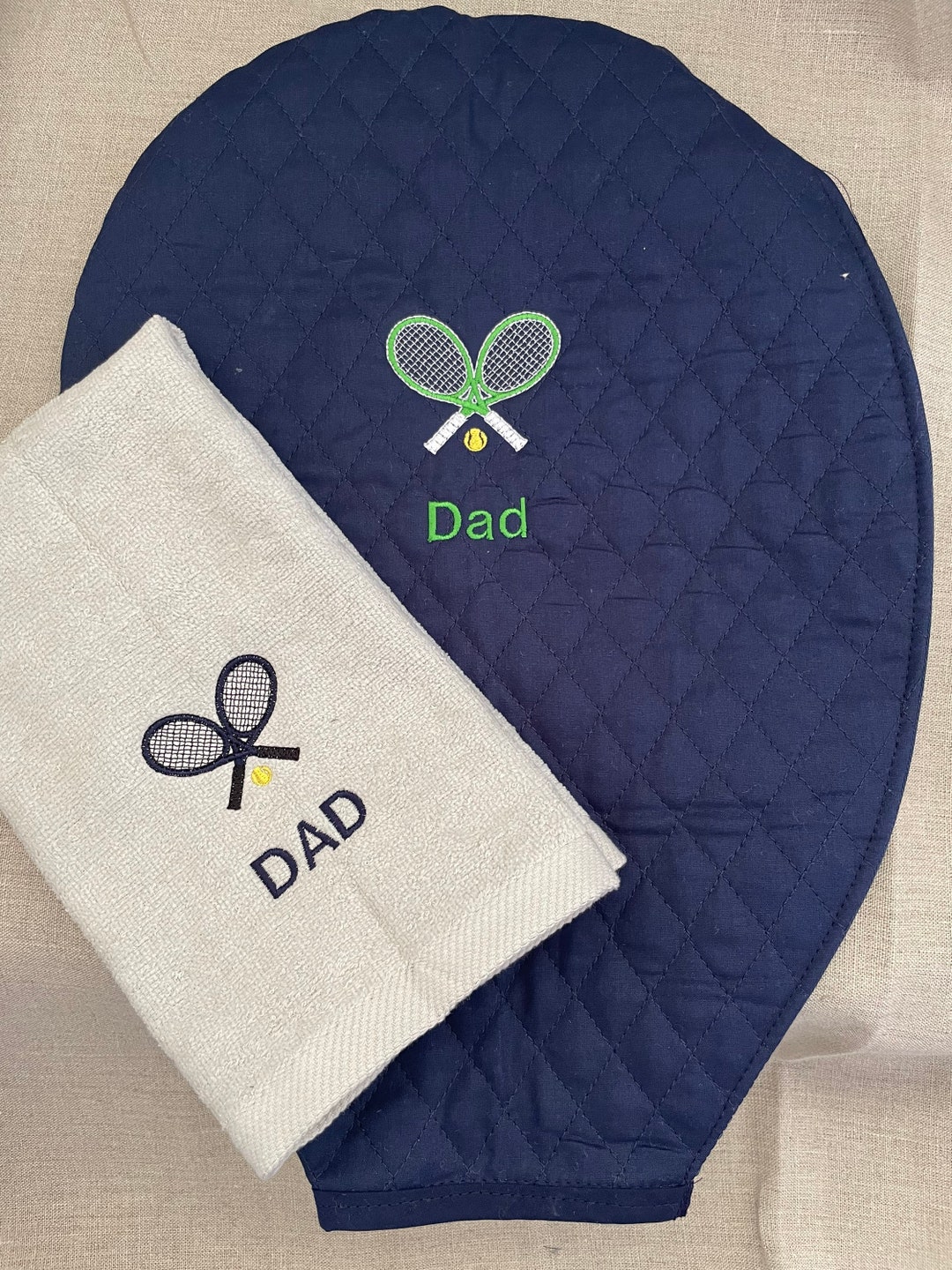 TENNIS Racquet Cover Personalized Embroidered Racquet Cover Pink Navy ...