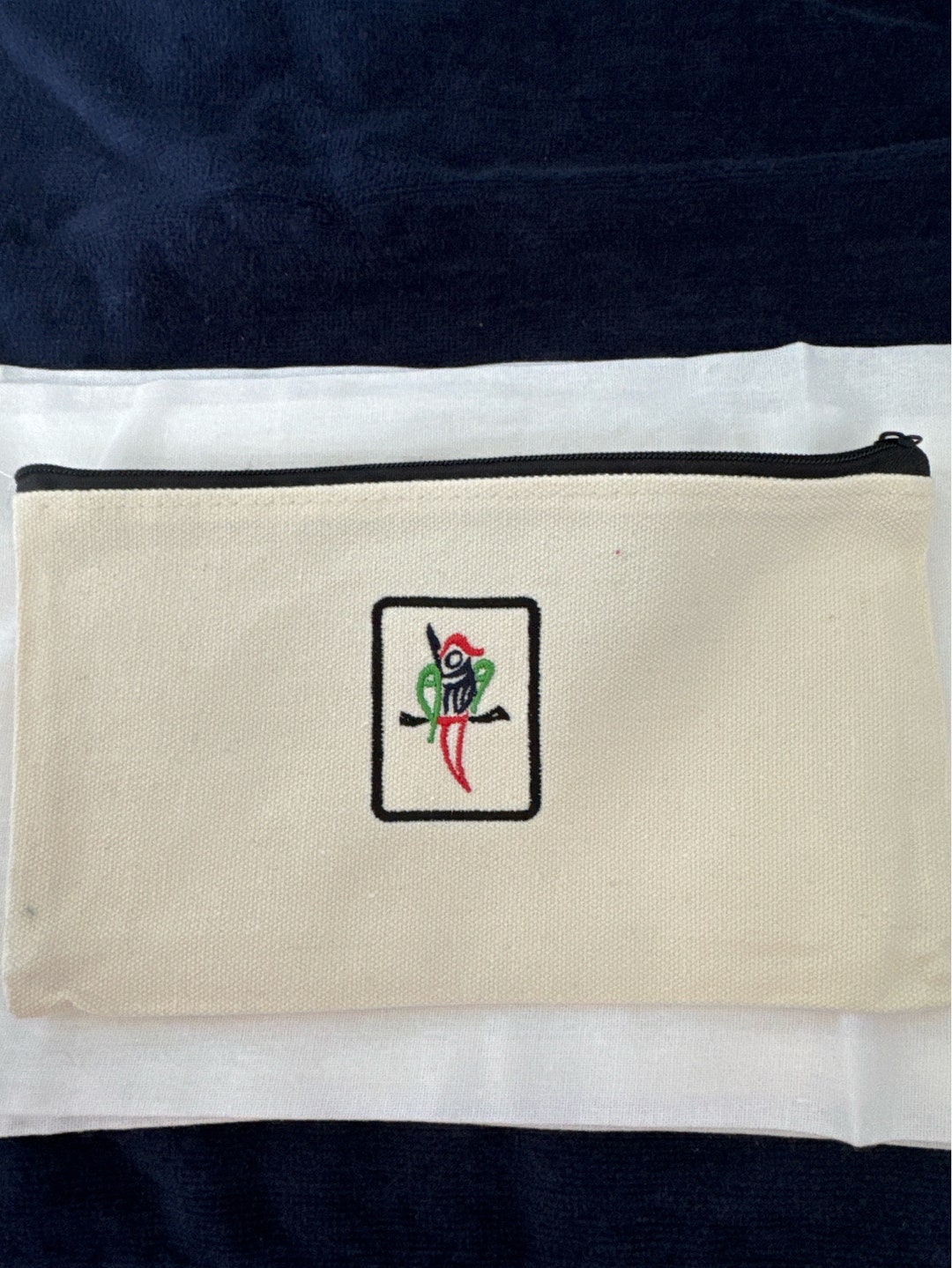 Mahjong Pouch Small Canvas Pouch Bird Bam - Etsy