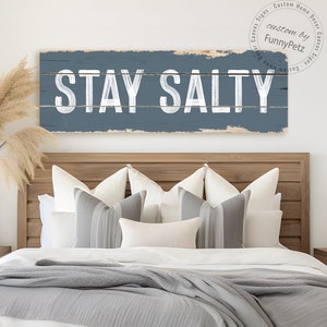 Stay Salty Sign Beach House Sign Rustic Canvas - Etsy