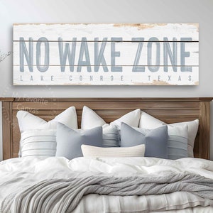 No Wake Zone Sign Rustic Ready-to-hang Hand-stretched Gallery Canvas ...