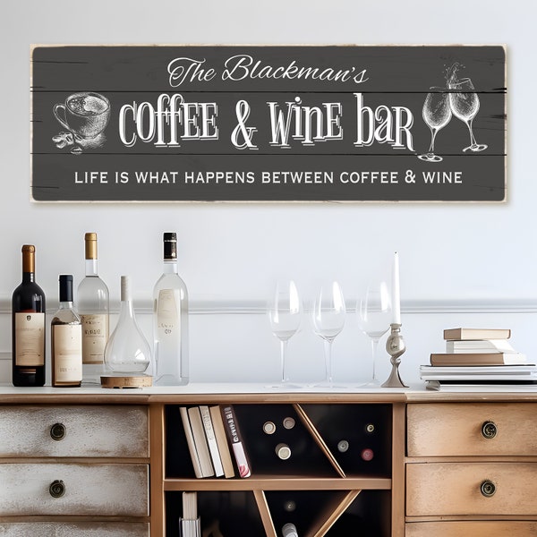 Wine and Coffee Bar Sign - Etsy