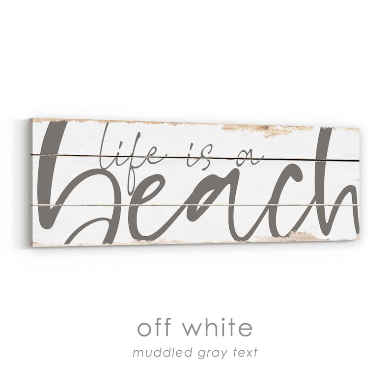 Life is a Beach Sign, Rustic Canvas Wrap - Etsy
