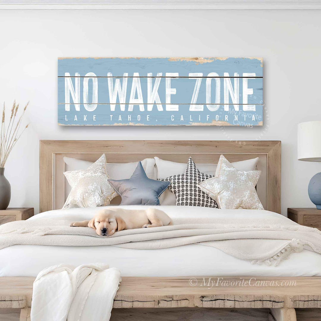 No Wake Zone Sign, Rustic Canvas Wrap - Etsy