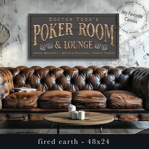 Poker Room and Lounge Sign, Tilted Spade Canvas Wrap - Etsy