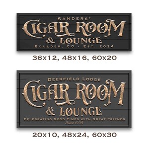 Cigar Room and Lounge Sign Custom Canvas Print - Etsy