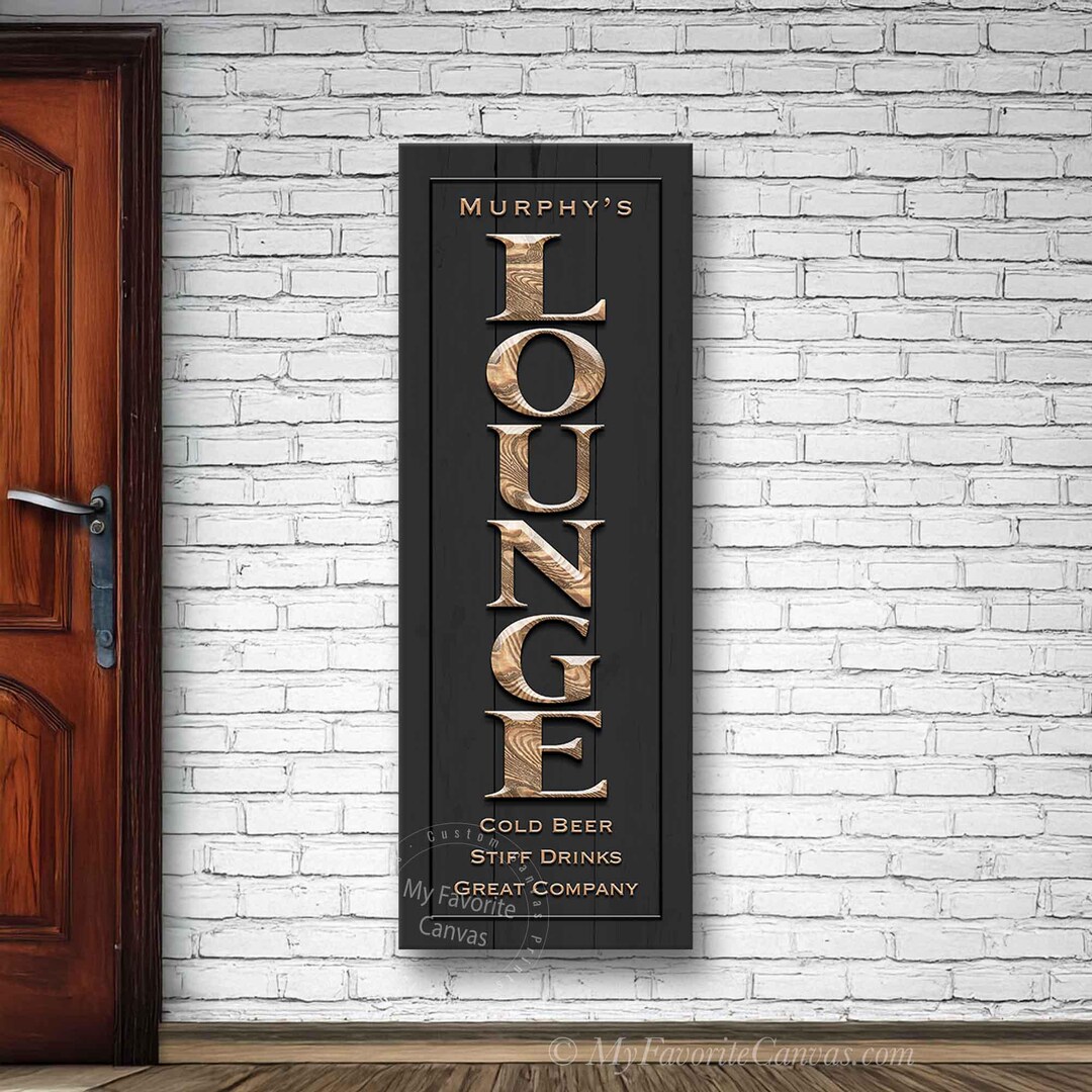 Vertical Lounge Sign, Canvas - Etsy